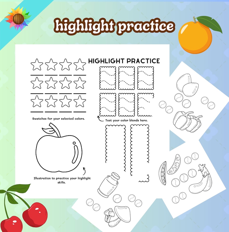 Coloring Practice Pages PDF | Texture, Patterns & Color Combo Charts ...