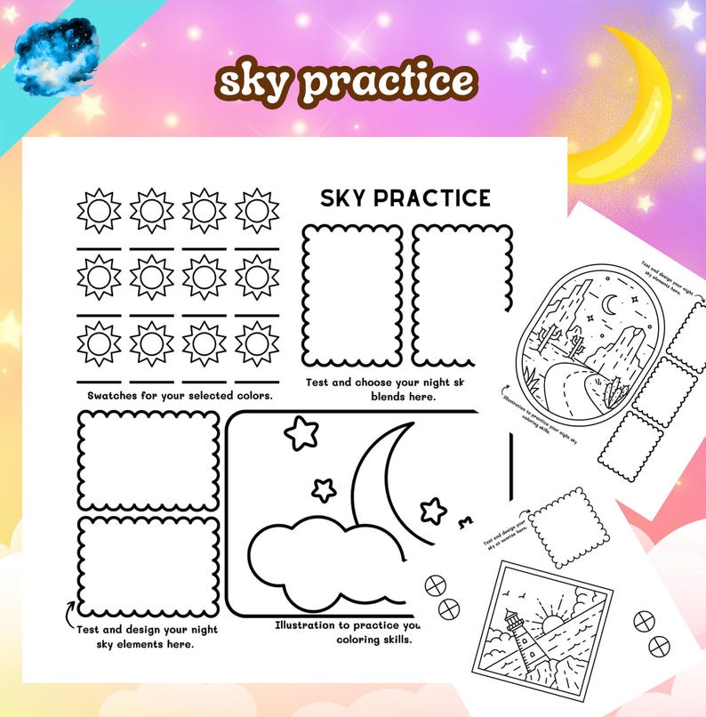 Coloring Practice Pages PDF | Texture, Patterns & Color Combo Charts ...