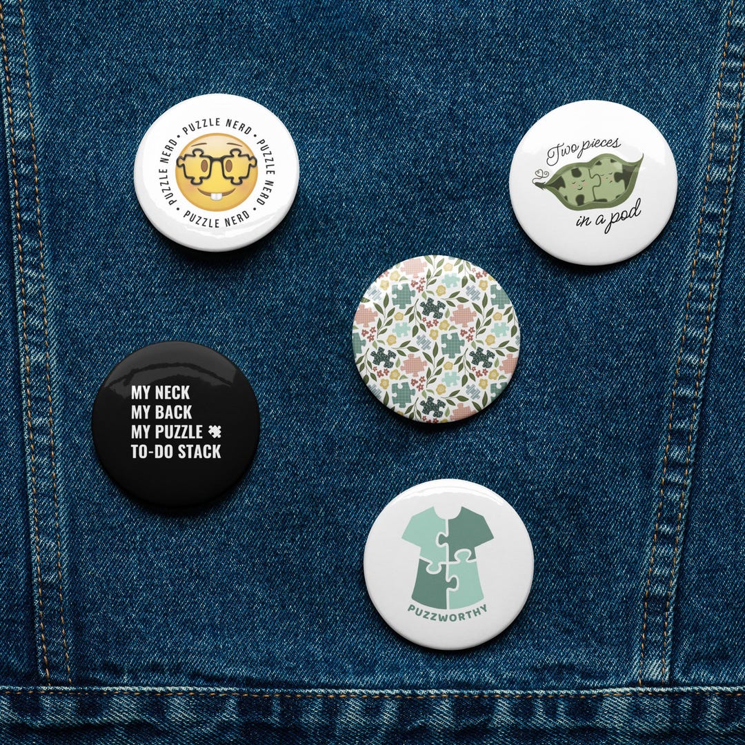 Debut Collection | Set of Pin Buttons | Puzzle Pins, Puzzle Buttons ...