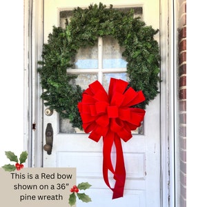 Extra Large Christmas Bow 18 Inch 20 Inch Red Velvet Outdoor Bow for 36 ...