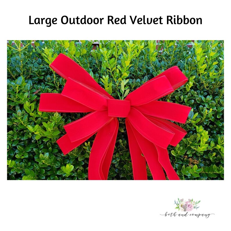 OUTDOOR Large Red Velvet Wreath Bow Extra Large Bow for 5 | Etsy