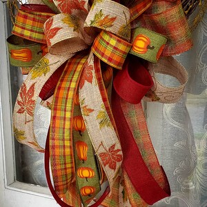 Large Fall Wreath Bow for Front Porch or Mailbox Fall Decor - Etsy