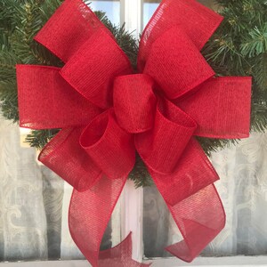 Red Christmas Bow Red Sheer Christmas Lantern Bow - Etsy