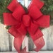Red Christmas Bow, Red Sheer Christmas Bow - Etsy