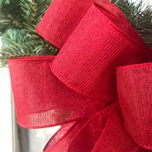 Red Christmas Bow Red Sheer Christmas Lantern Bow - Etsy