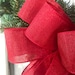Red Christmas Bow, Red Sheer Christmas Bow - Etsy