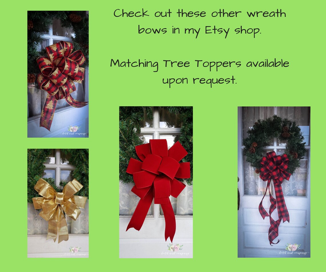 Christmas Tree Topper / Red and Black Brushed Buffalo Plaid | Etsy