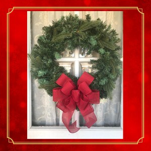 Red Christmas Bow Red Sheer Christmas Lantern Bow - Etsy