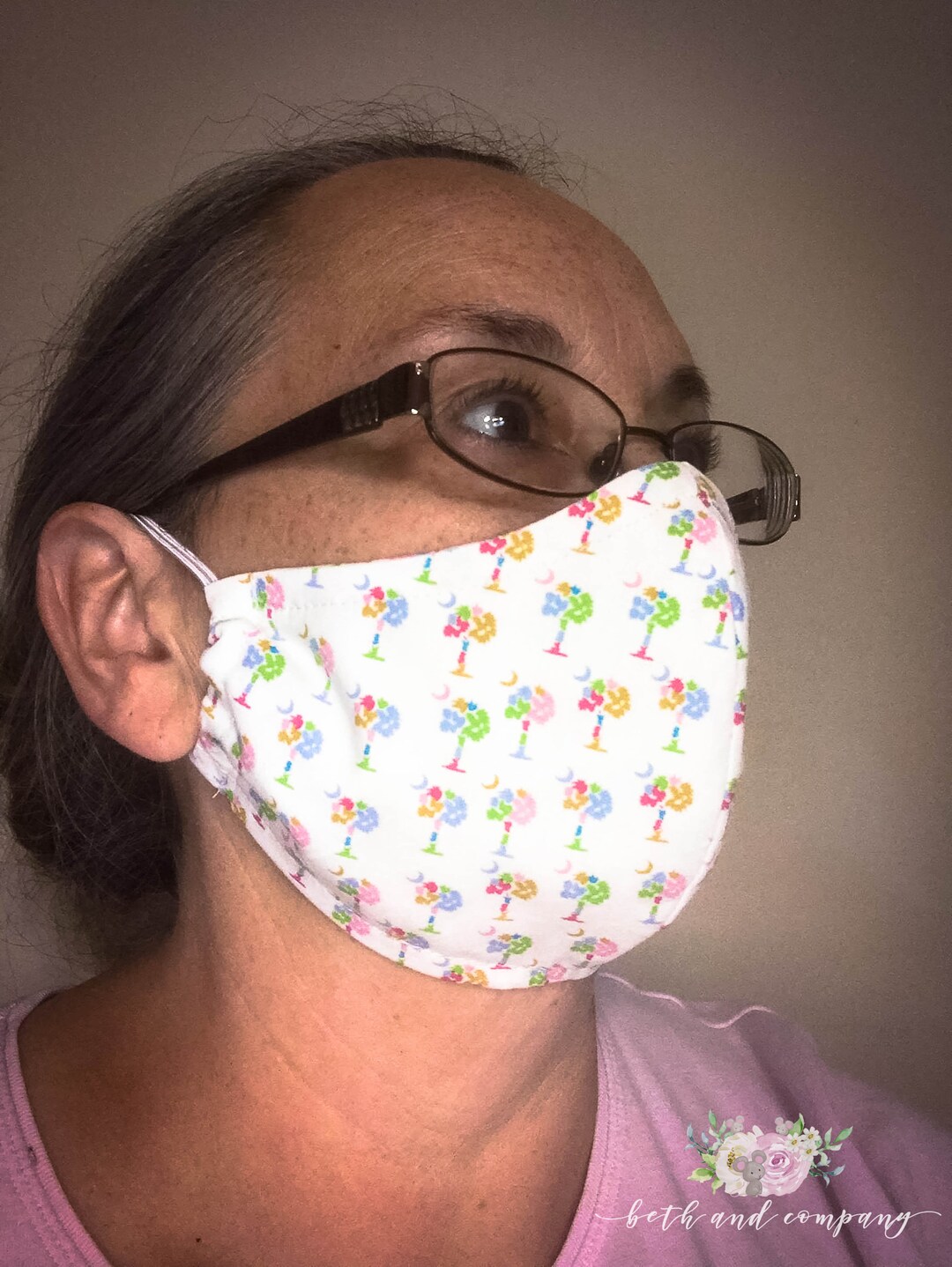 Palmetto Tree Face Mask Preppy Palmetto Tree Face Mask With - Etsy