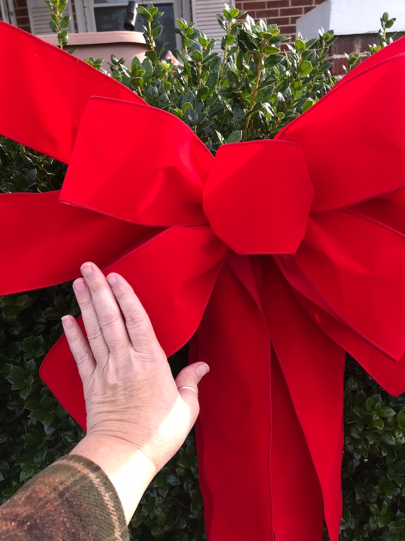 Big OUTDOOR Red Velvet Christmas Wreath Bow Bow for 56 - Etsy
