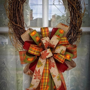 Large Fall Wreath Bow for Front Porch or Mailbox Fall Decor - Etsy