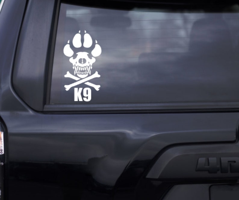 K9 Dog Paw Skull Vinyl Decal - Etsy