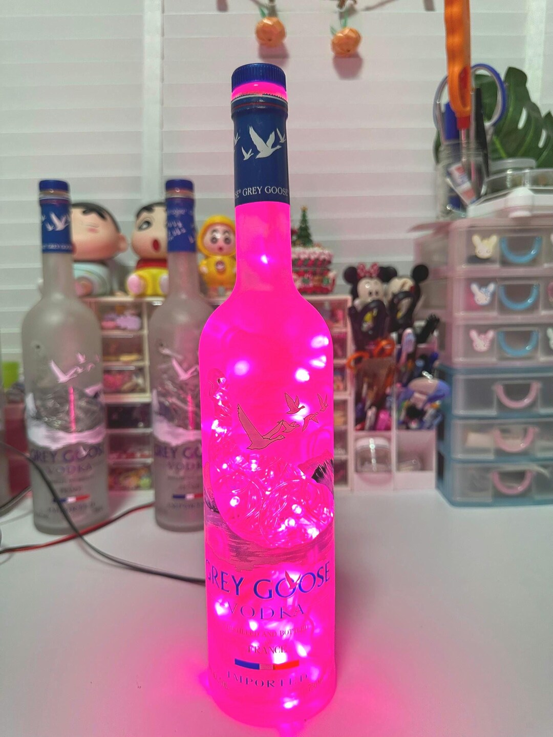 Grey Goose Bottle Lamp – Side Switch LED | Bar Gift Decor - Etsy