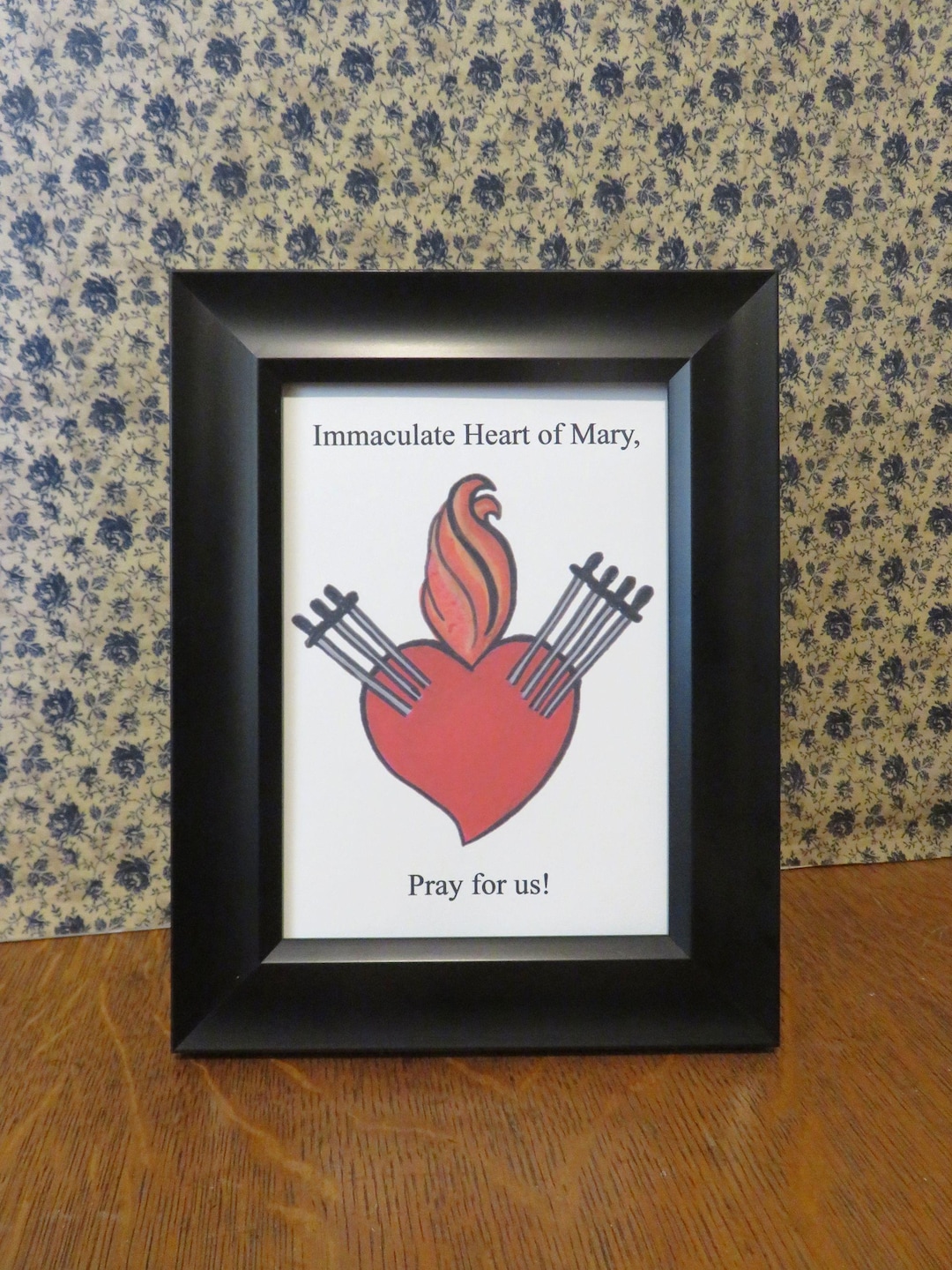 Immaculate Heart of Mary 5x7 Art Print of an Original Piece, Handmade ...