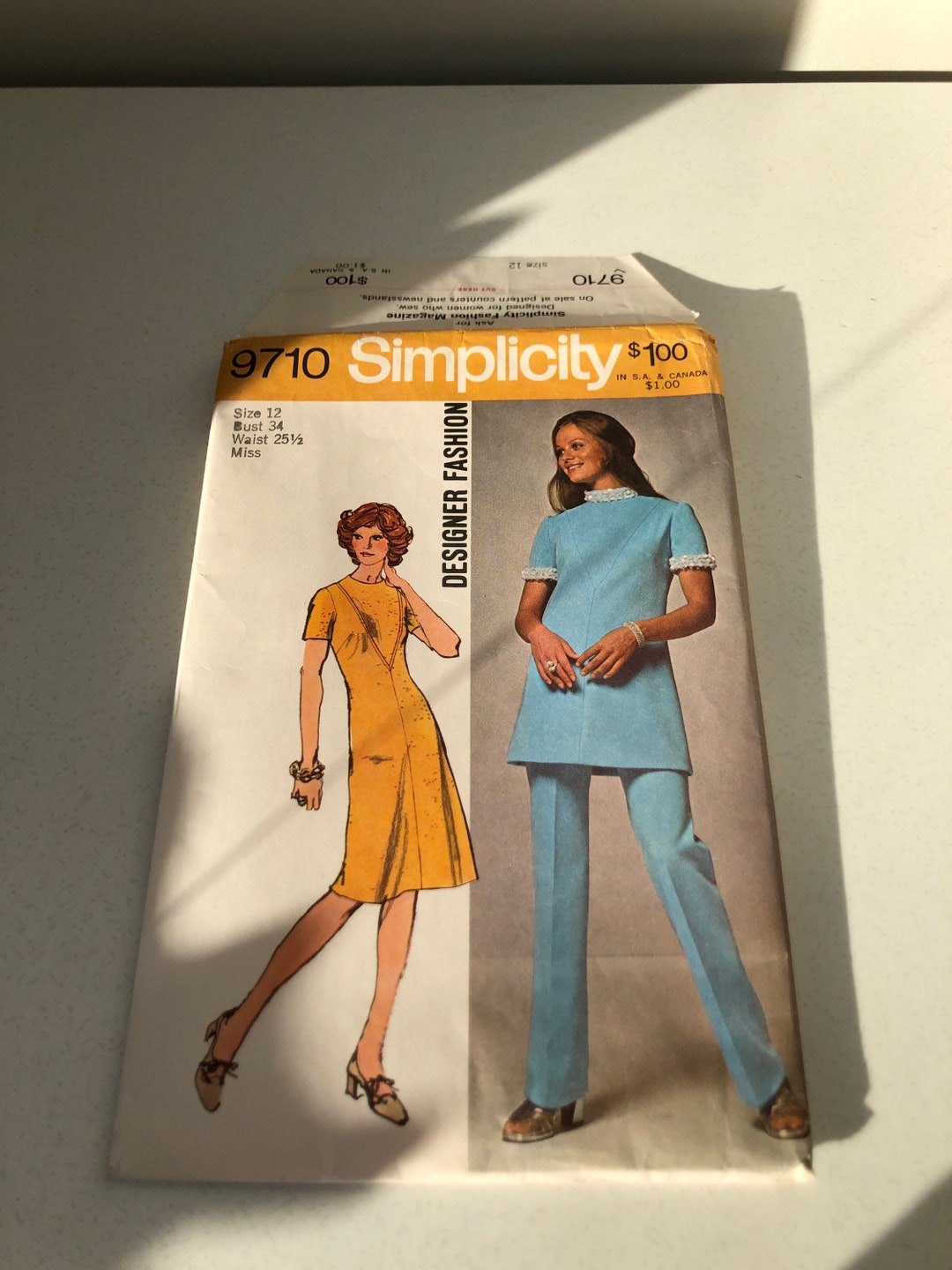 Vintage Simplicity 9710 Sewing Pattern Miss Size 12 - Etsy