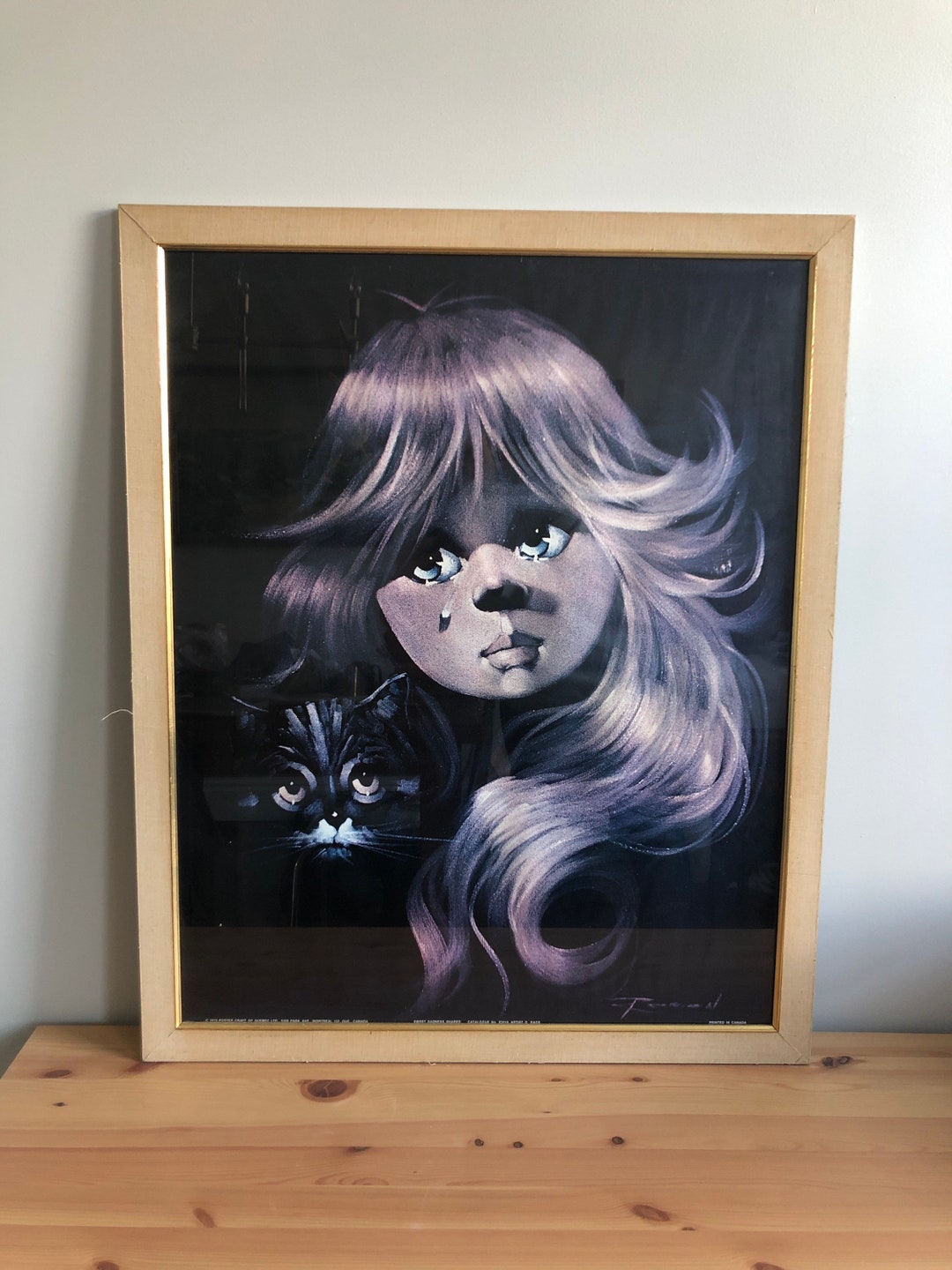 Vintage 1973 Poster Craft Framed Poster sweet Sadness Shared - Etsy