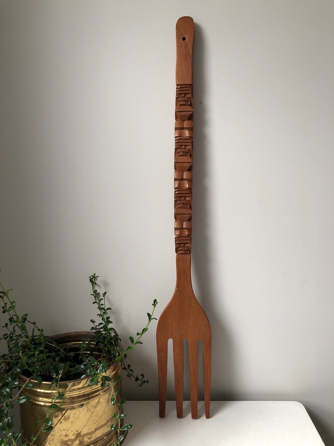 Vintage Extra Large Wooden Fork Kitchen Wall Decor - Etsy