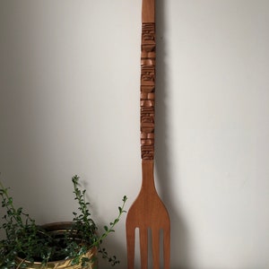 Vintage Extra Large Wooden Fork Kitchen Wall Decor - Etsy