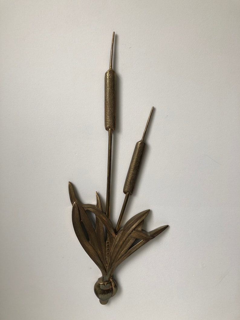 Vintage Solid Brass Cattails Wall Decor - Etsy