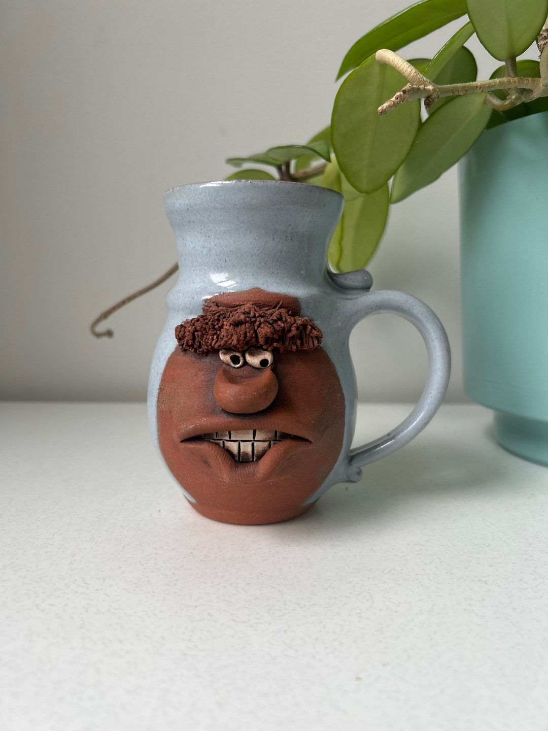 Vintage Red Clay Art Pottery Face Mug From PEI - Etsy