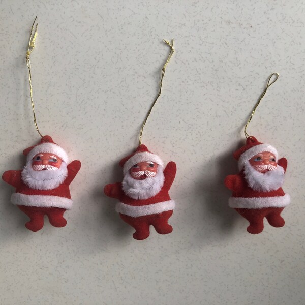 Flocked Santa - Etsy
