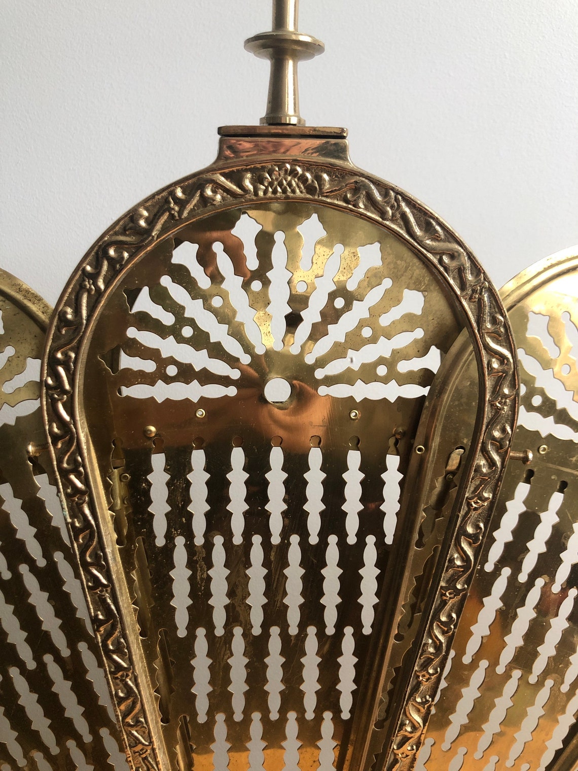 Vintage Brass Peacock Fireplace Screen | Etsy