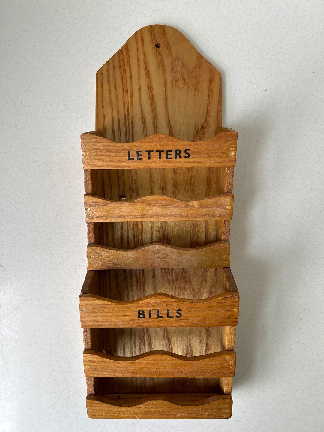 Vintage Wood Slatted Two Pocket Mail Sorter Wall Hanging - Etsy