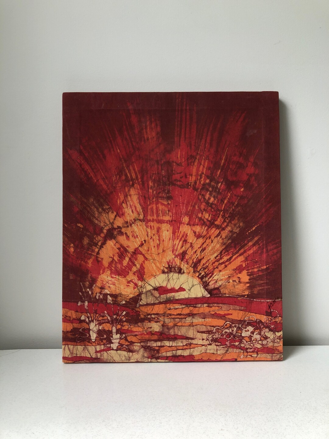 Vintage Batik of Sunrise/sunset and Beach - Etsy