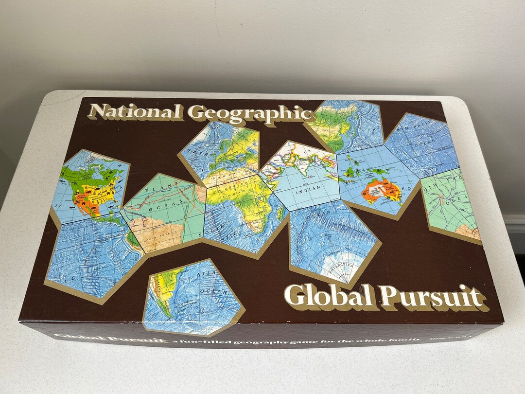Vintage 1987 National Geographic Global Pursuit Boxed Game Board - Etsy