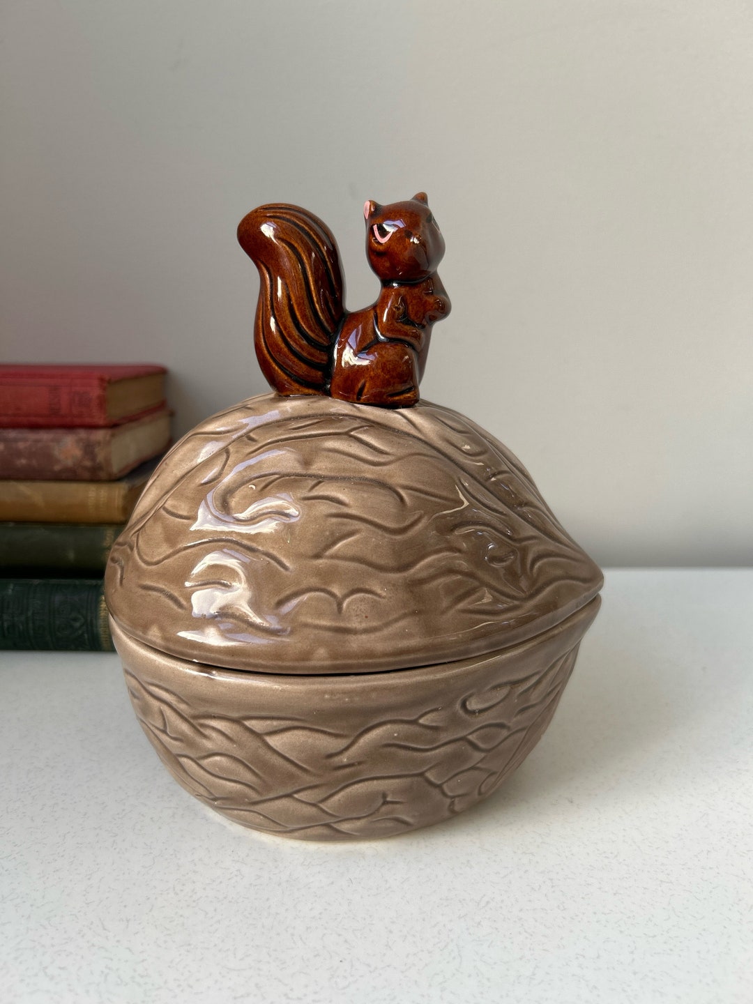 Vintage Ceramic Walnut With Squirrel Candy or Nut Bowl - Etsy