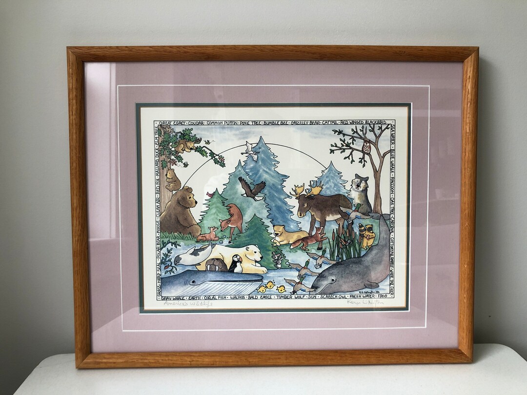 Vintage Framed Karyn Lidington Signed Watercolor Print ‘america’s ...