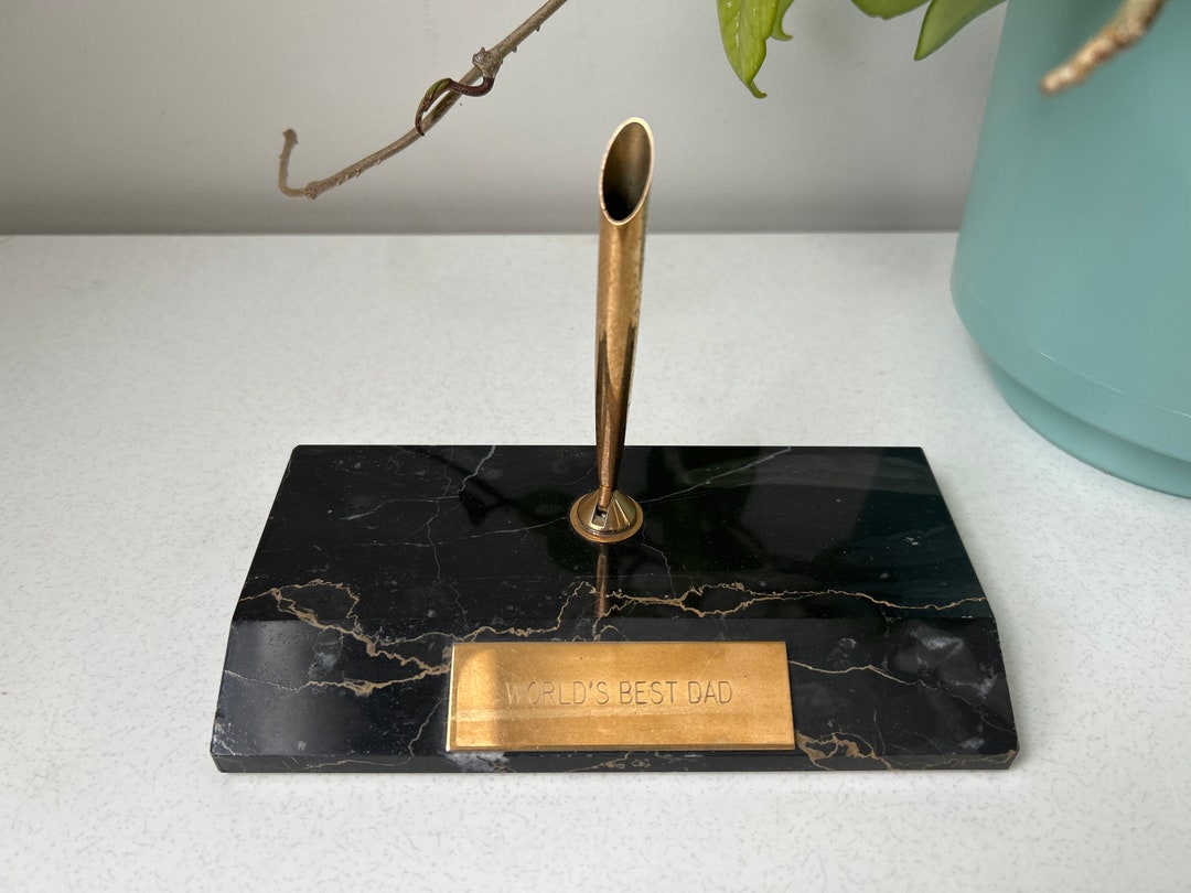 Vintage Sheaffer Personalized worlds Best Dad Deaktop Pen Stand With ...