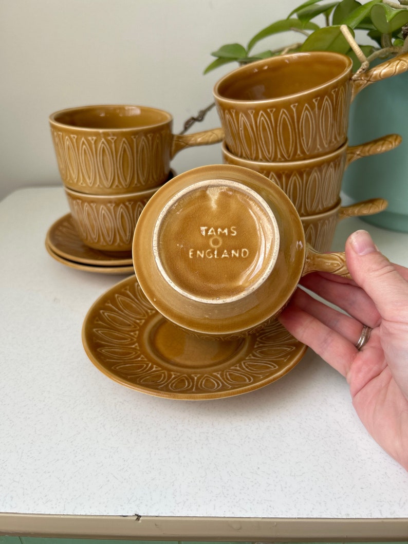 Vintage Soup Bowls With Handle Tams Pottery - Etsy