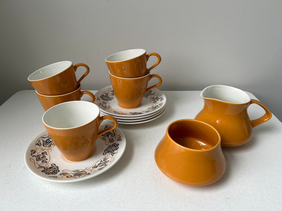 Your Choice - Vintage Poole Pottery Set of 5 Teacup + Saucer Set or ...