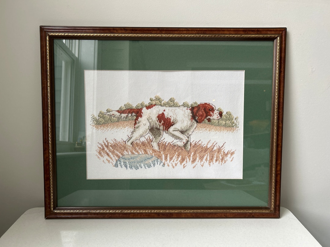 Vintage Framed Complete Classic Pointers Single Dog Cross Stitch - Etsy