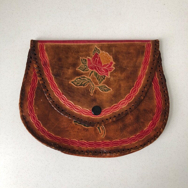 Leather Tooled Purse With Rose - Etsy
