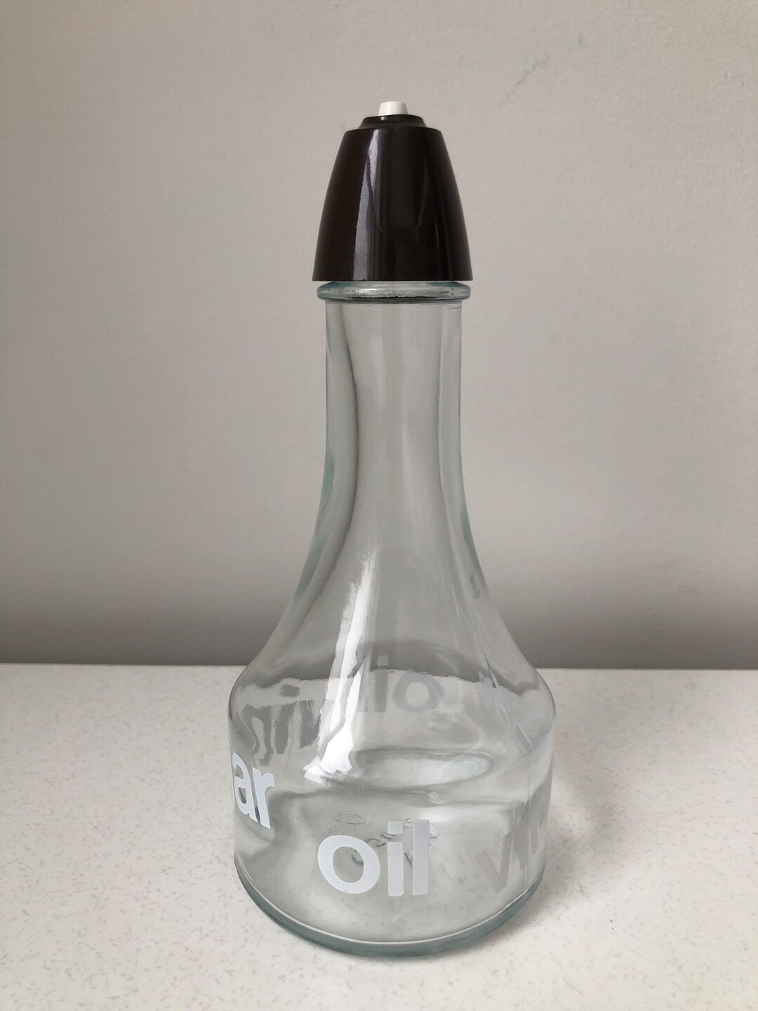 Vintage Gemco Glass Brown and White Oil and Vinegar Bottle - Etsy