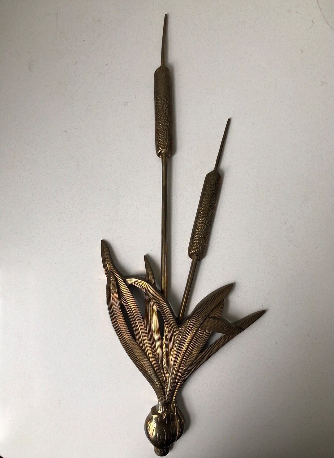Vintage Solid Brass Cattails Wall Decor - Etsy