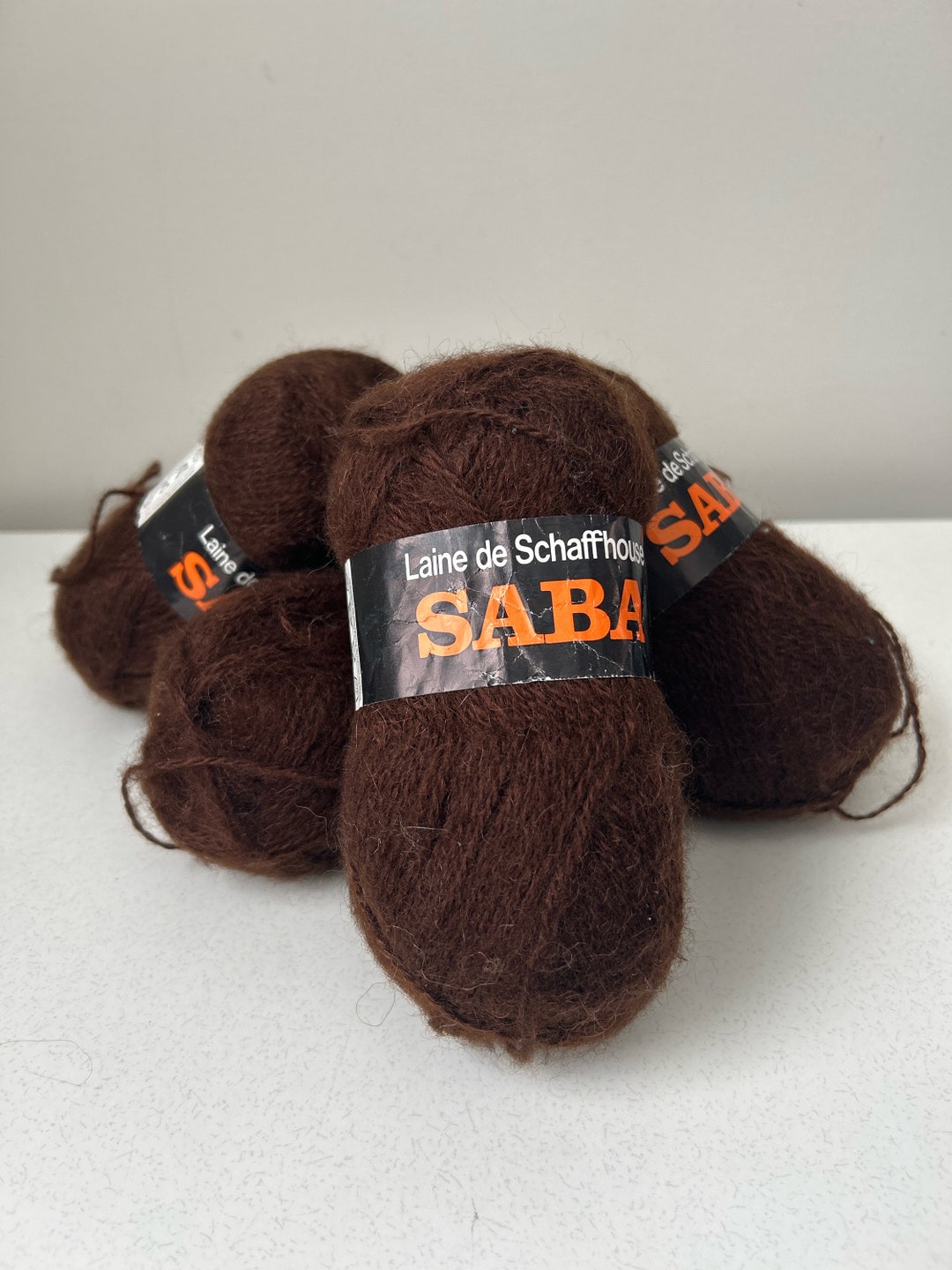 Vintage Saba Chocolate Brown Mohair Yarn Balls - Etsy