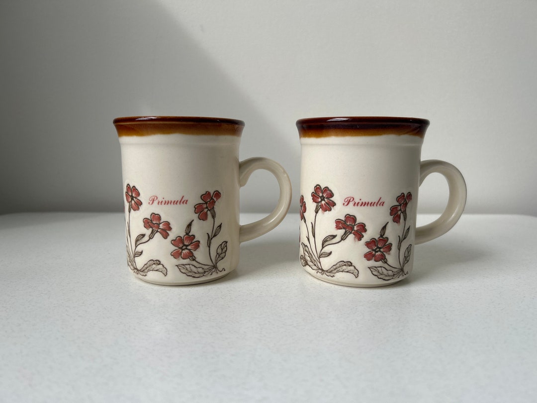 Set of 2 Vintage Biltons Primula Flower Mugs - Etsy
