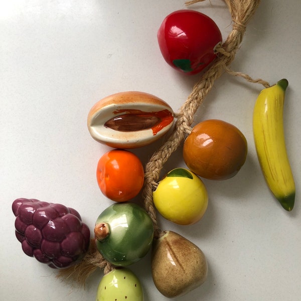 Ceramic Fruit on a Rope - Etsy