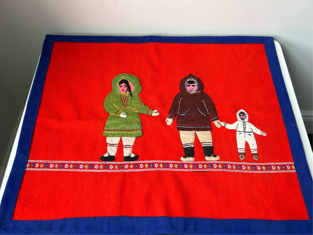 Vintage Inuit Family Embroidered Felt Textile Wall Hanging - Etsy Canada