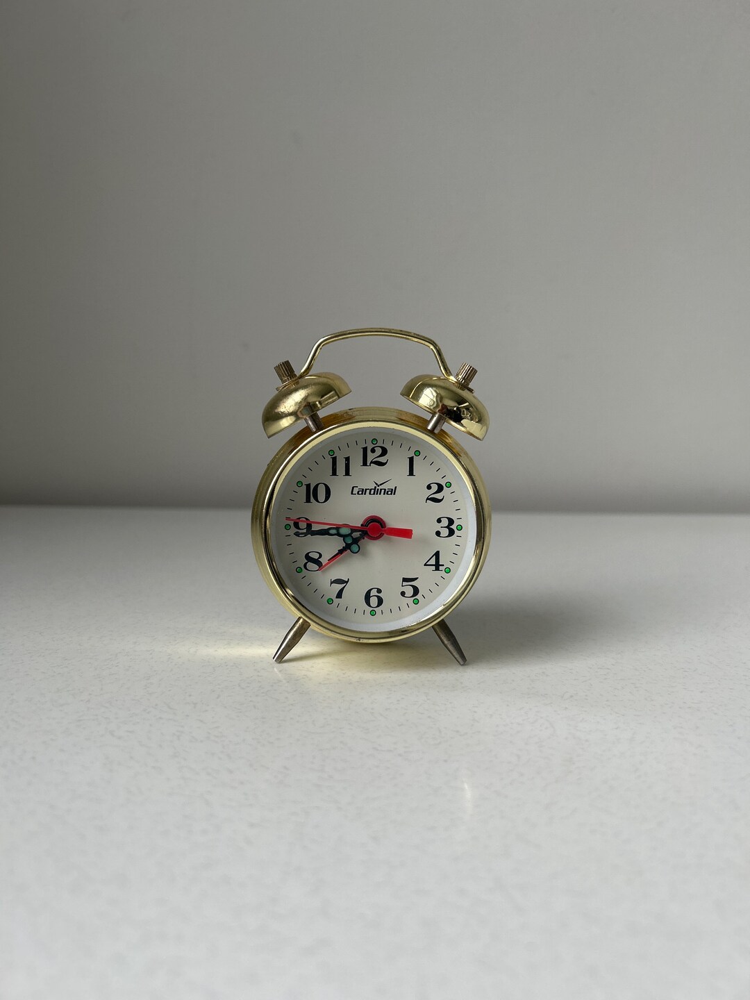 Vintage Mini Brass Double Bell Wind up Cardinal Bedside Alarm - Etsy