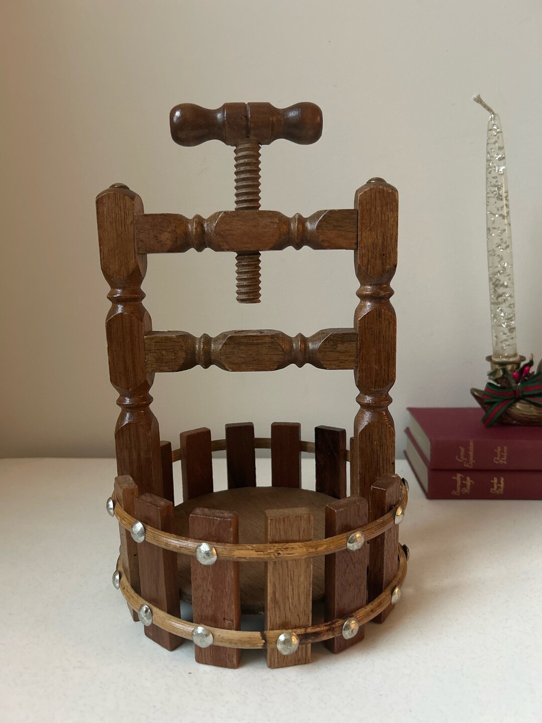 Vintage Wooden Nut Bowl With Built in Nut Cracker - Etsy