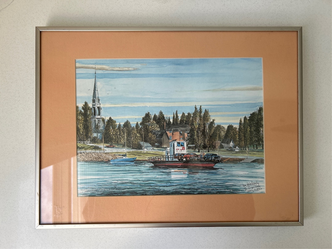 Vintage Framed Print Ben Babelowsky ‘the Quyon Ferry Crossing the ...