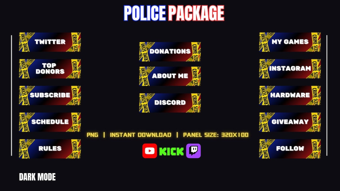 Twitch/kick Panels Law Enforcement | Police Panels | 13 Stream Panels ...