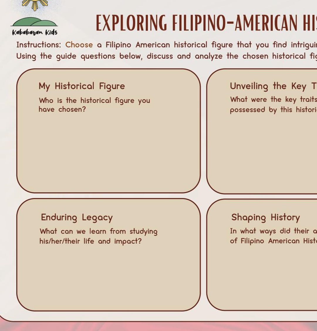 Filipino American History Worksheet - Middle School - Etsy