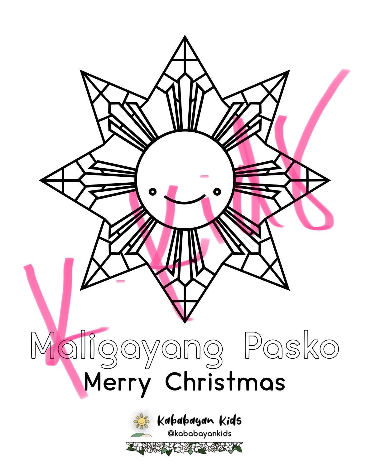 Holiday / Pasko Filipino Coloring Sheets - Etsy