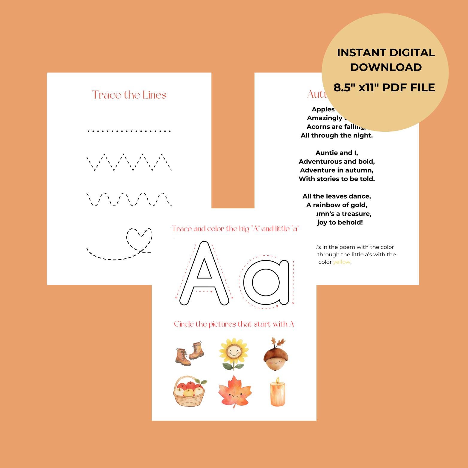 Fall-themed Learning Activity Printable for Preschool and Kindergarten ...