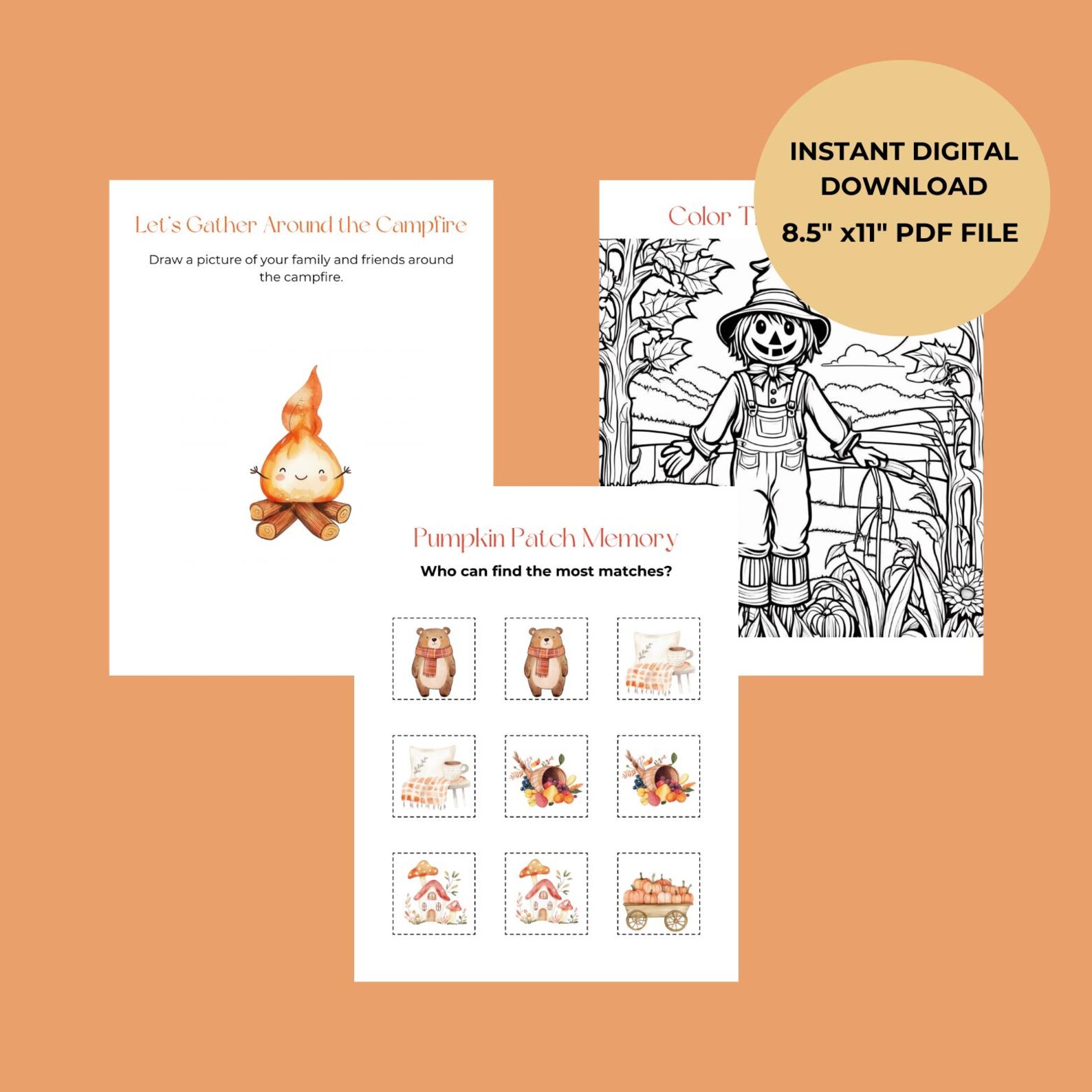 Fall-themed Learning Activity Printable for Preschool and Kindergarten ...